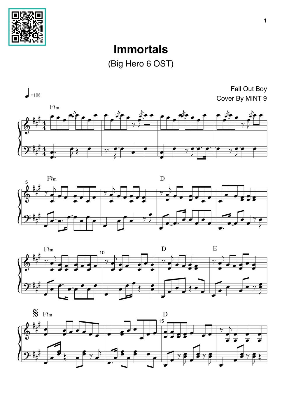 Fall Out Boy(Big Hero 6) - Immortals Sheets by MINT 9