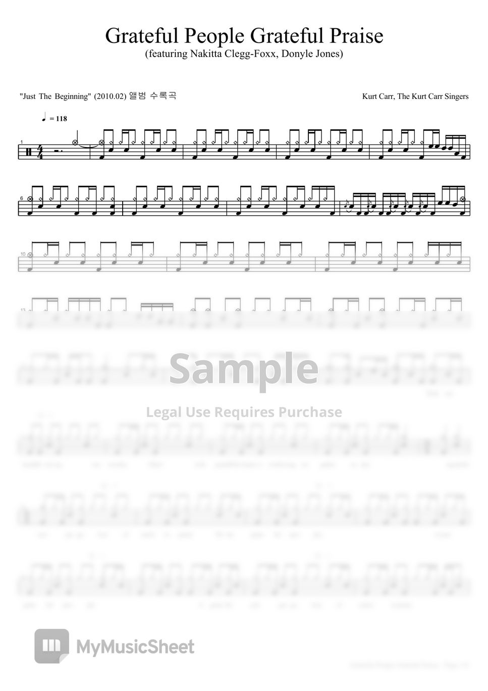 Kurt Carr - Grateful People Grateful Praise Sheets by COPYDRUM