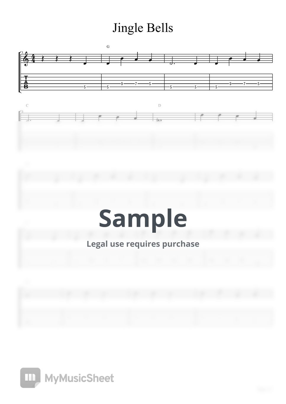 James Lord Pierpont - Jingle Bells (Rock Version) Sheets by Marco Vitali