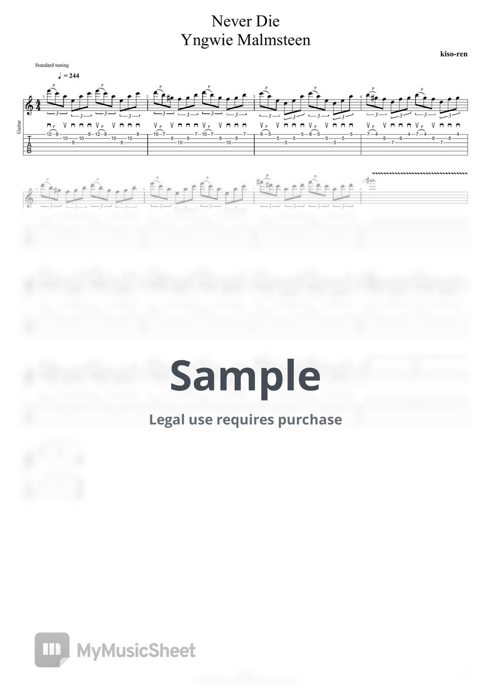 Yngwie Malmsteen - Never Die - Yngwie Malmsteen | Guitar Solo Sweep 1: ...