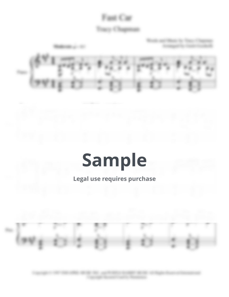 Tracy Chapman - Fast Car Sheets by Genti Guxholli