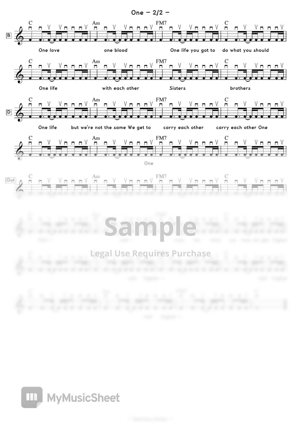 U2 - One Sheets by Delicious Guitar