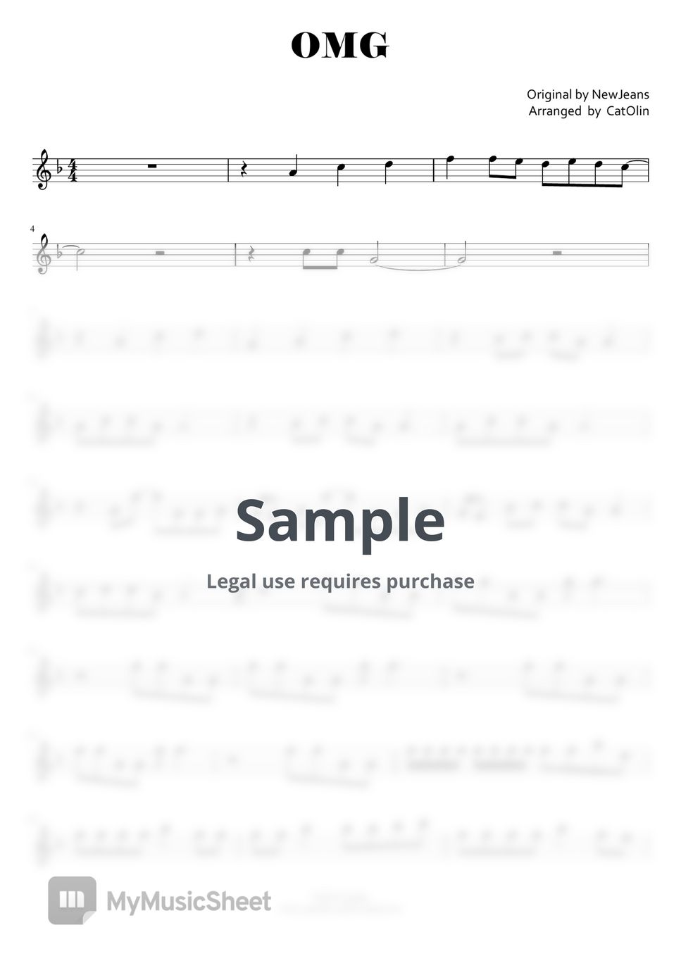 뉴진스 - OMG Sheet Music by 캣올린CatOlin