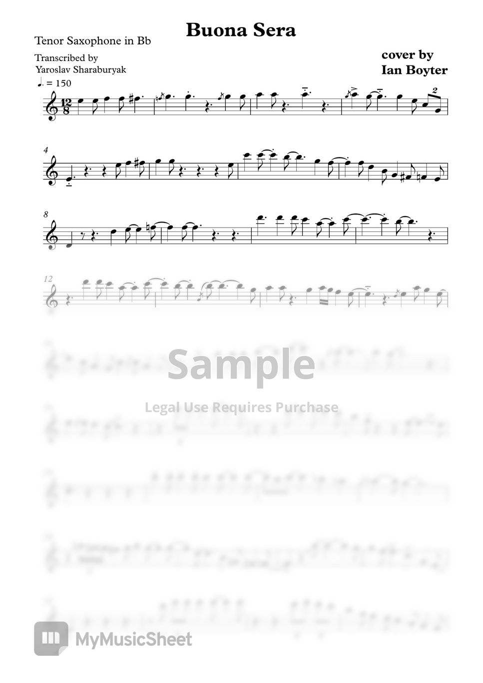 Ian Boyter - Buona Sera Sheet Music by Yaroslav Sharaburyak