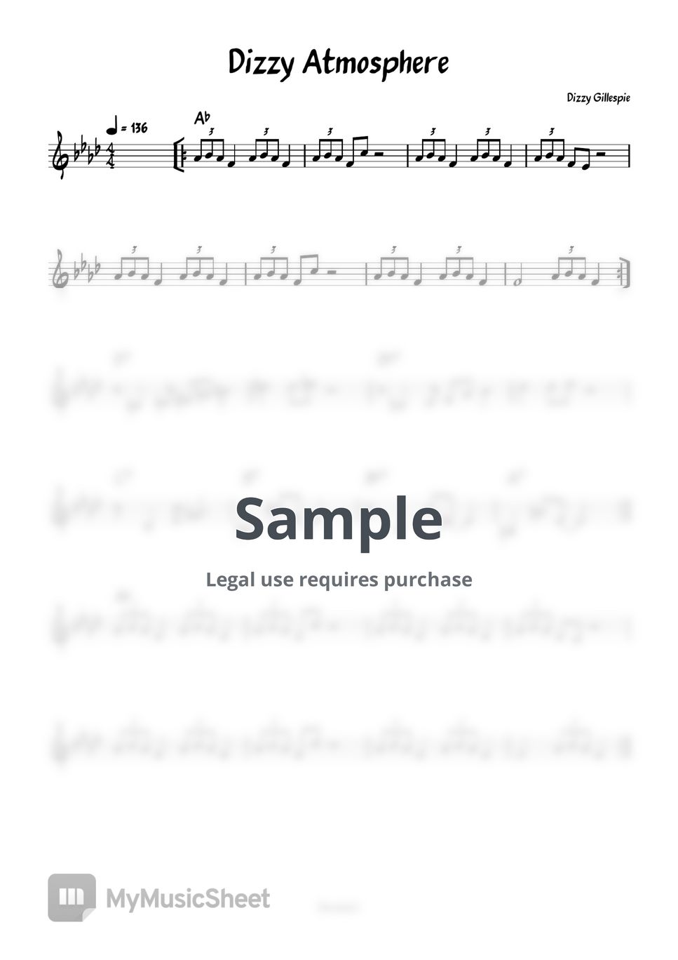 Dizzy Gillespie - Dizzy Atmosphere Sheets by 원종화