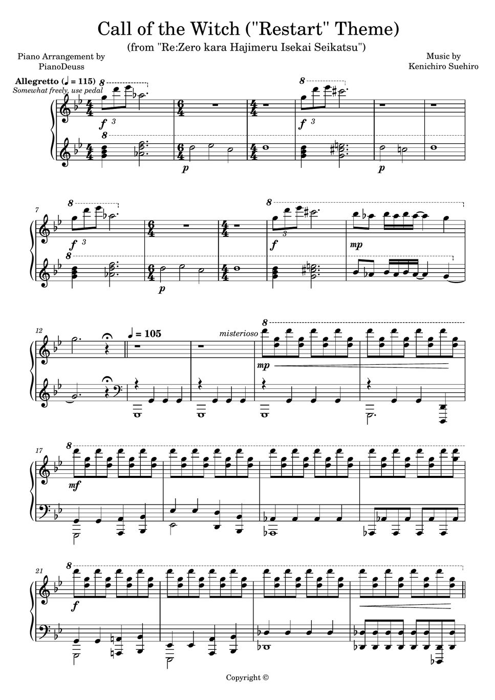 Re:Zero kara Hajimeru Isekai Seikatsu OST - Call of the Witch ("Restart ...