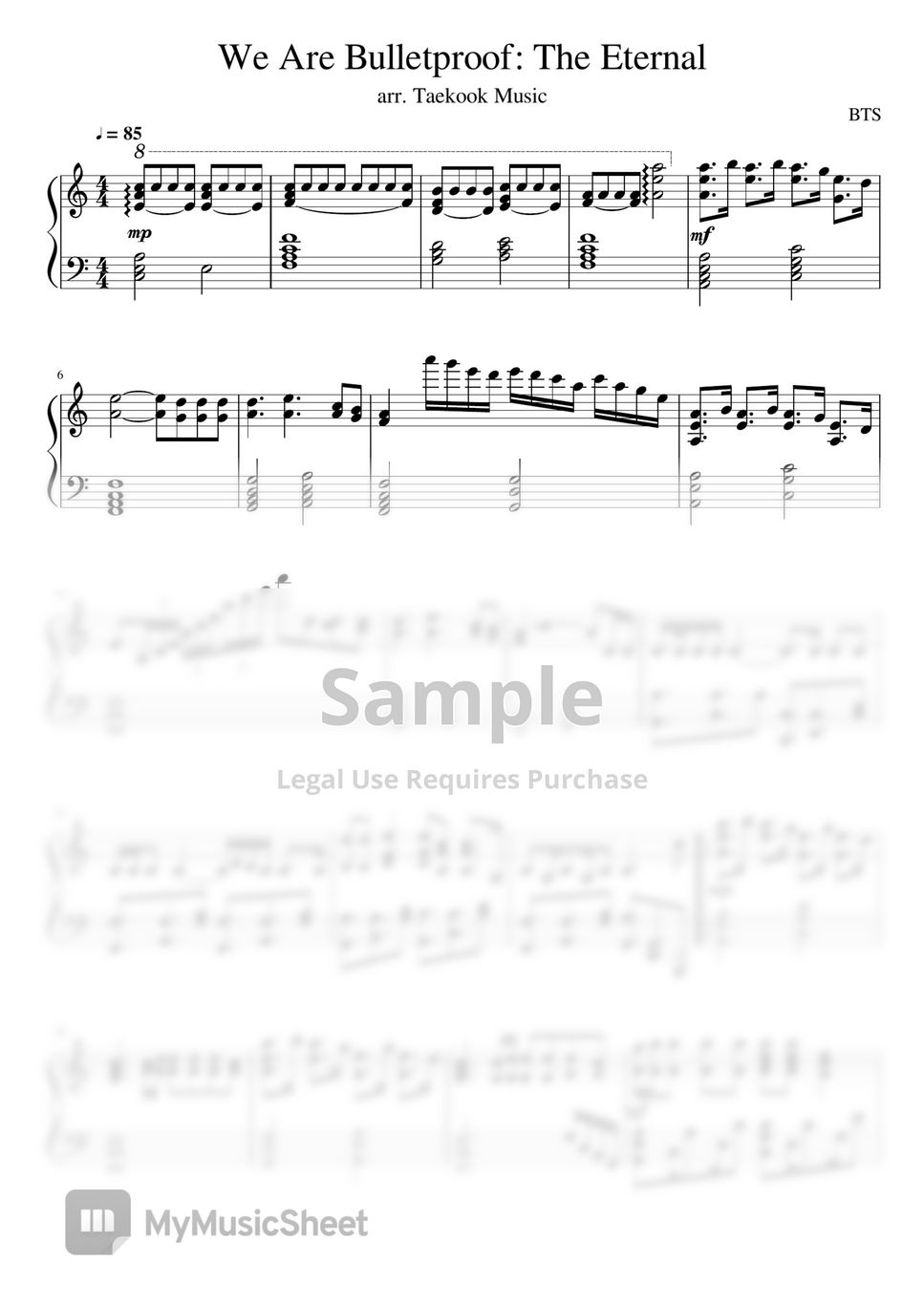 BTS - We Are Bulletproof: The Eternal Sheet Music by TK Music
