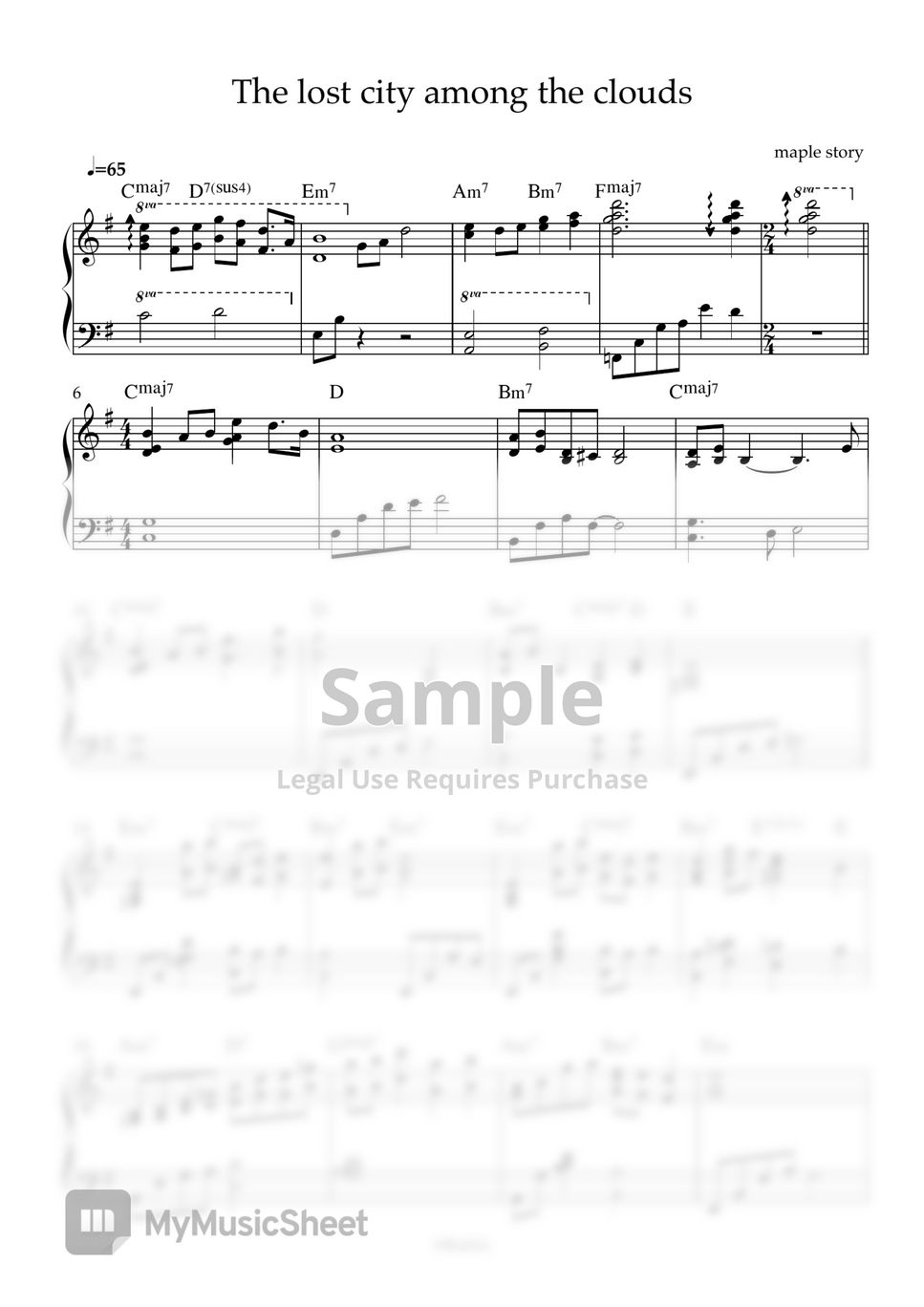 maple story - The lost city among the clouds Sheet Music by RoHA