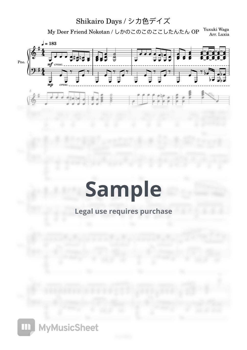 My Deer Friend Nokotan - Shikairo Days Sheets by Luxia