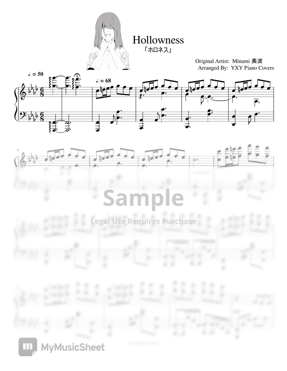 Minami - Hollowness Sheets by YXY Piano Covers / Nayu