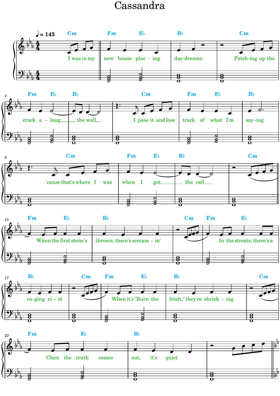 Taylor Swift - Cassandra (lyrics, chords) แผ่น by Rita B