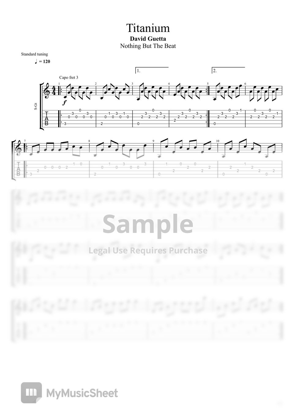 David Guetta - Titanium Sheets by Nico Music