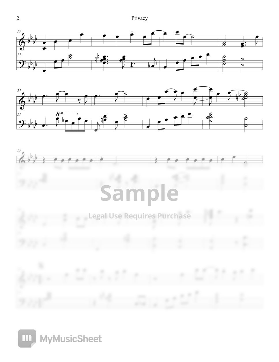 BAEKHYUN - Privacy Sheets by Lunar Piano