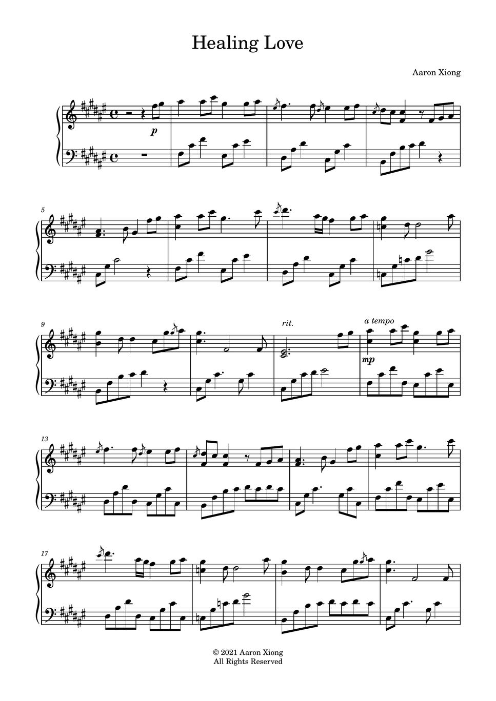 Aaron Xiong - Healing Love Лист by Aaron Xiong
