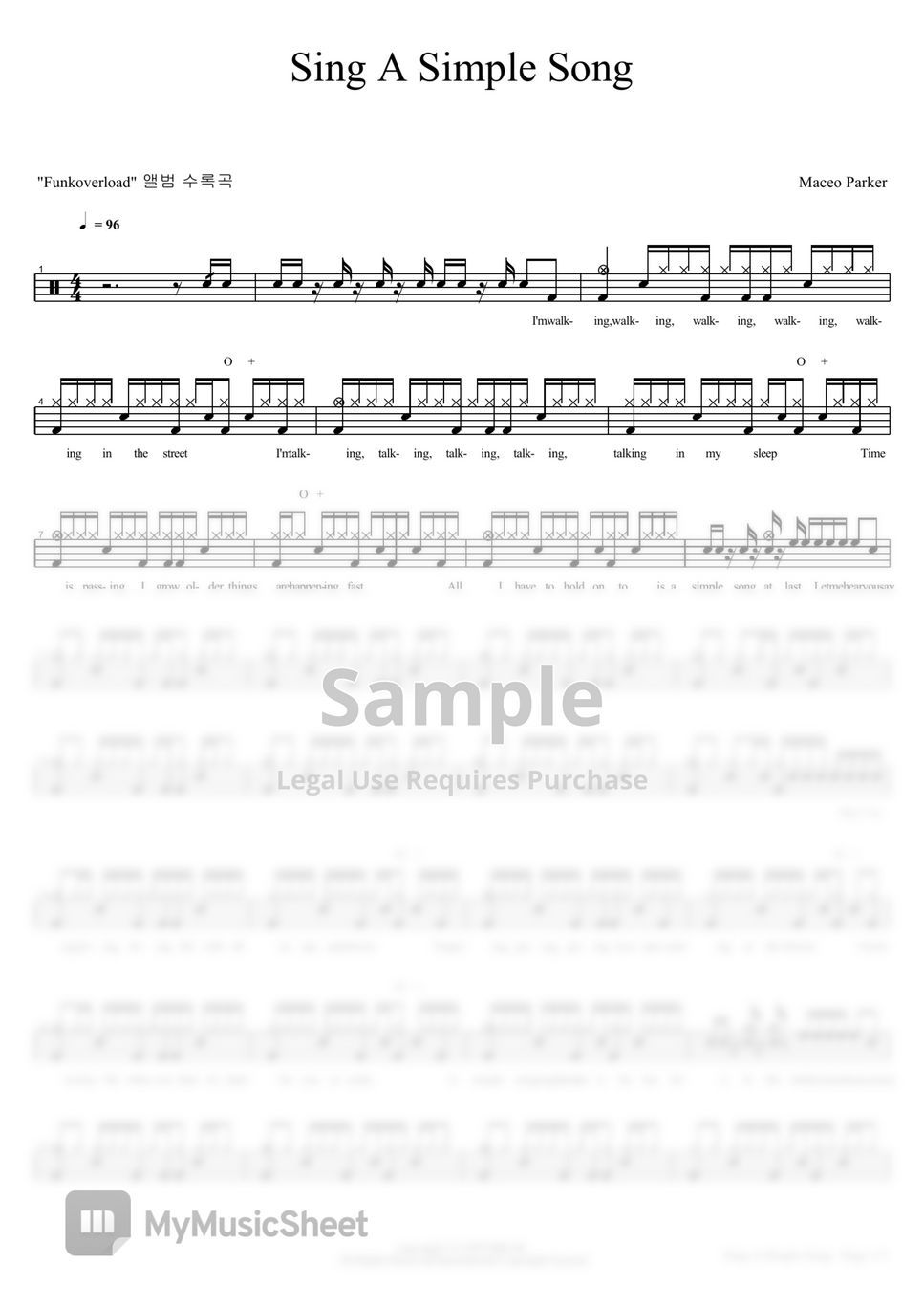 Maceo Parker - Sing A Simple Song Sheet Music by COPYDRUM