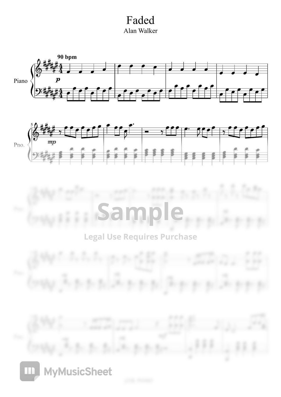 Alan Walker - Faded Sheets by JO3L PIANO