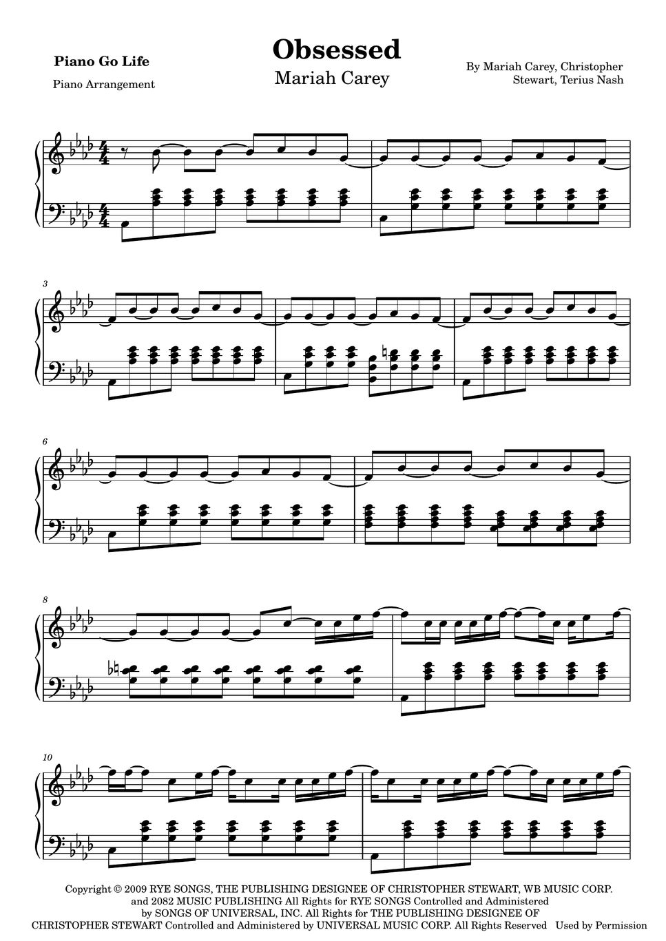 Mariah Carey - Obsessed 楽譜 by Piano Go Life