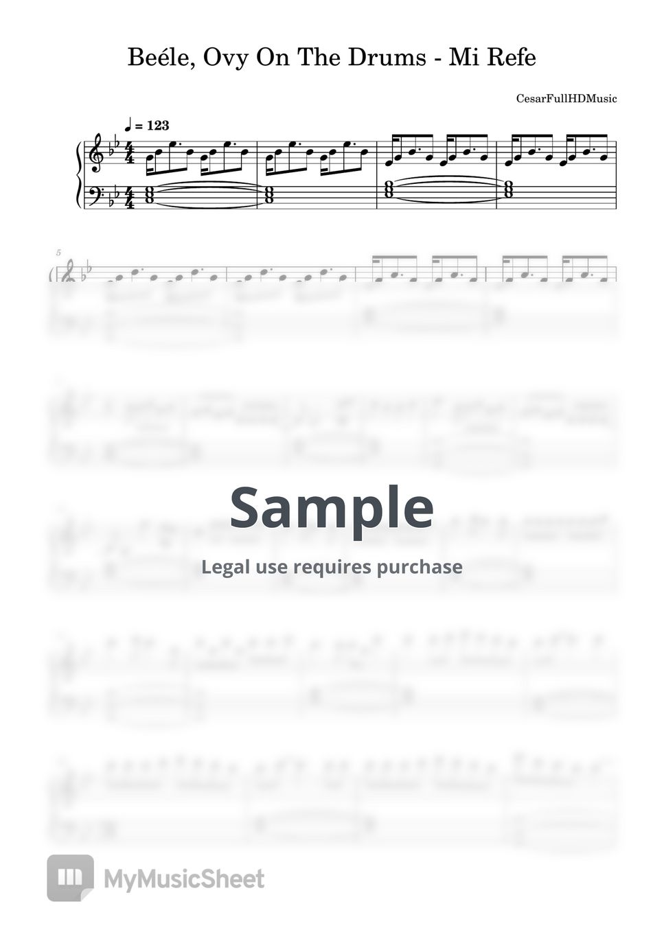 Beéle, Ovy On The Drums - Mi Refe Sheets