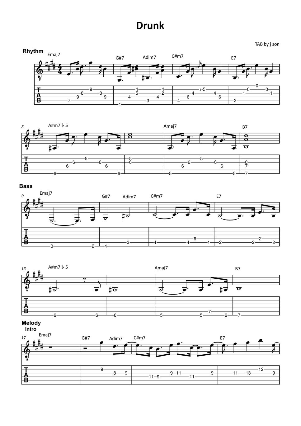 Keshi - Drunk TAB by json Keshi - Drunk TAB by json