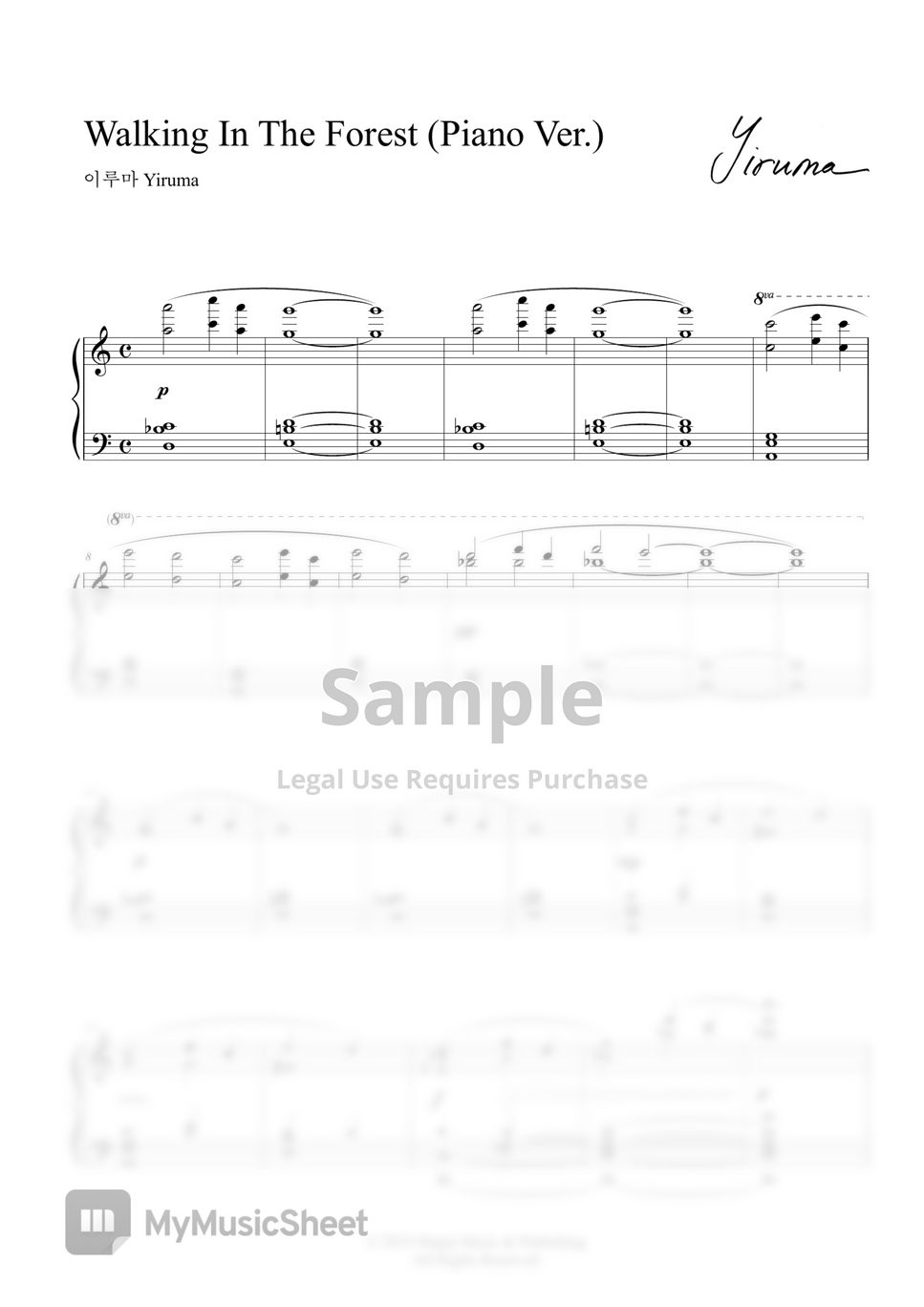Yiruma - Walking In The Forest (Piano ver) Bladmuziek