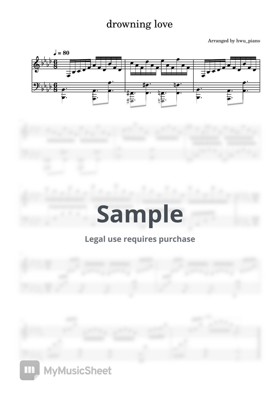 Shuichi Sakamoto - Drowning Love Sheet Music by hwu_piano