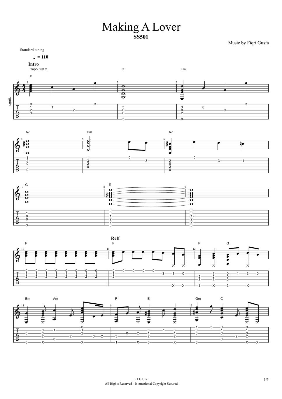 SS501 - Making A Lover Tab + 1staff by Fiqri Gusfa