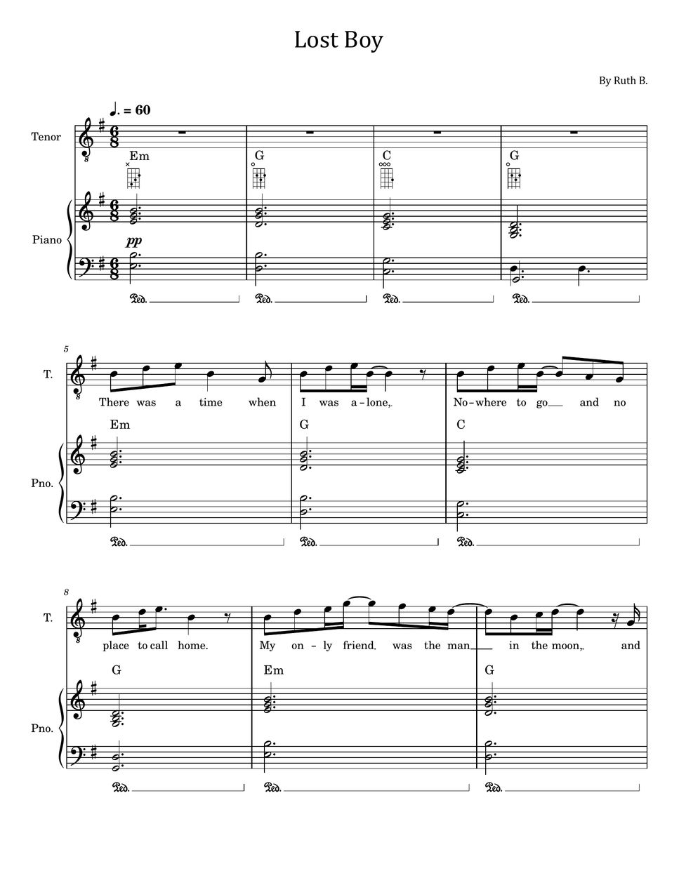 Ruth B - Lost Boy (For Piano and Voice With Lyrics and Chord) Sheets by ...