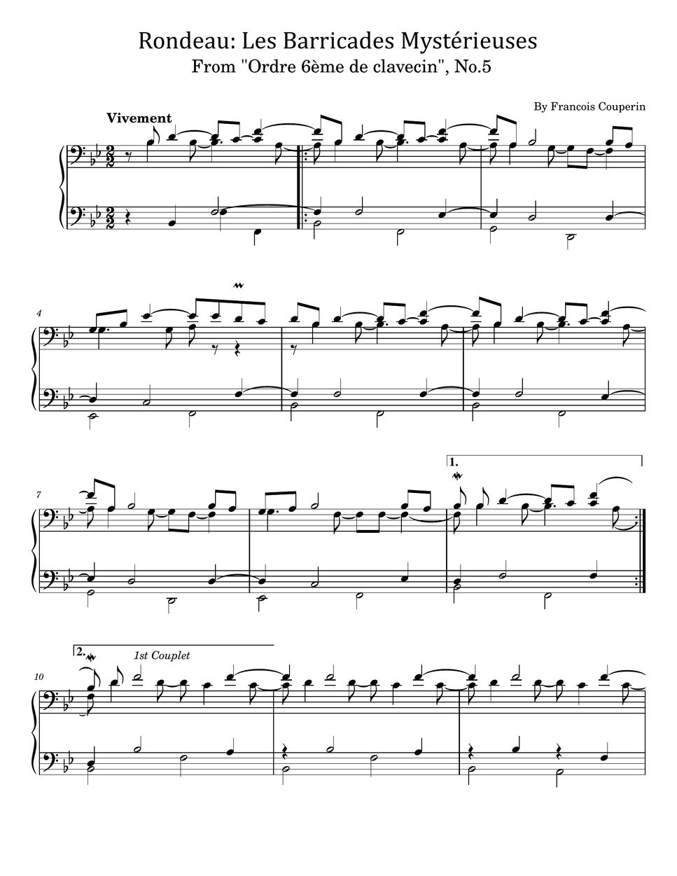 Francois Couperin - Les barricades mystérieuses (Rondeau - For Piano ...