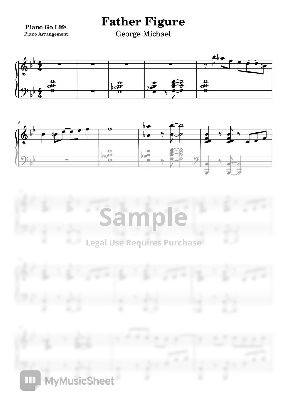 George Michael - Father Figure Sheet Music by Piano Go Life