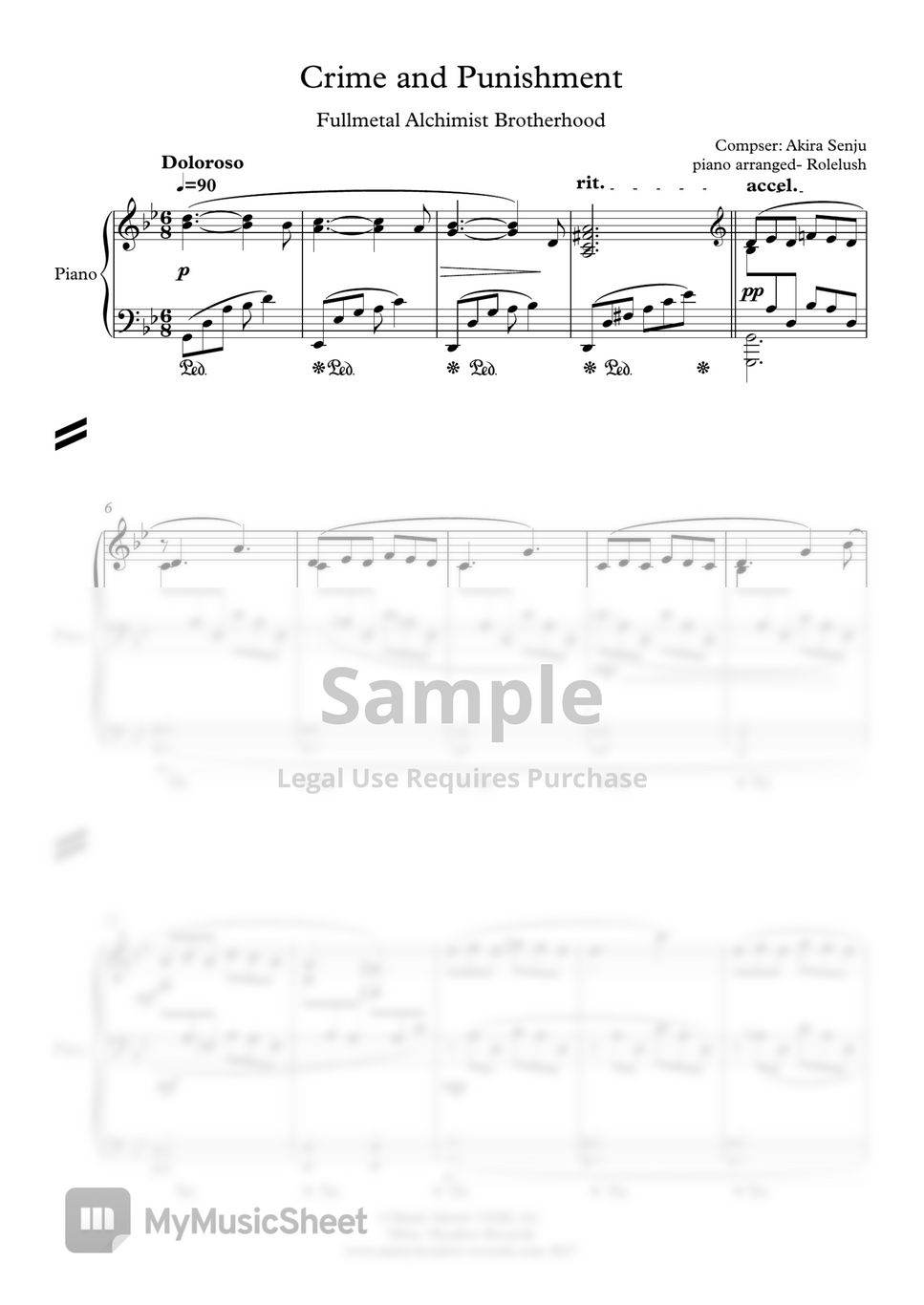 Akira Senju - Fullmetal Alchemist: Brotherhood OST - Crime and ...