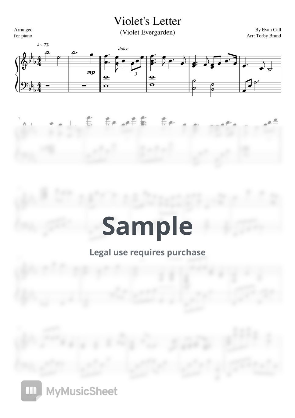 Evan Call - Violet's Letter (Violet Evergarden) Sheets by Torby Brand