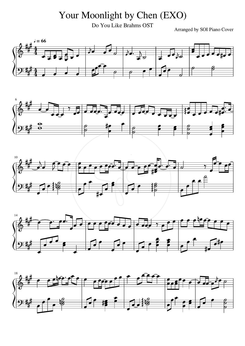 [Do You Like Brahms OST] Chen (EXO) - Your Moonlight (Solo Piano ...
