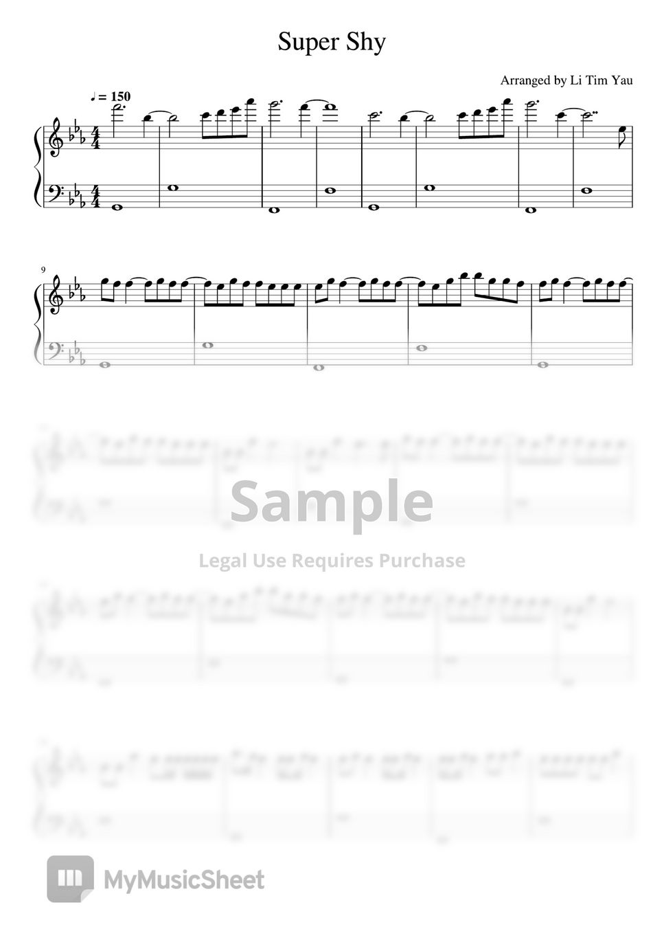 NewJeans - Super Shy (Piano Cover) Sheet Music by Li Tim Yau