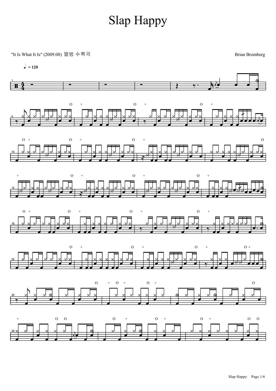 Brian Bromberg - Slap Happy Sheet by COPYDRUM