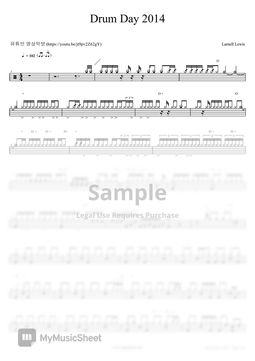Larnell Lewis - Drum Day 2014 楽譜 by COPYDRUM