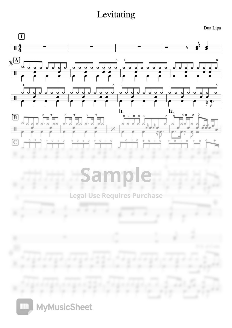 Dua Lipa - Levitating Sheet Music by YumD