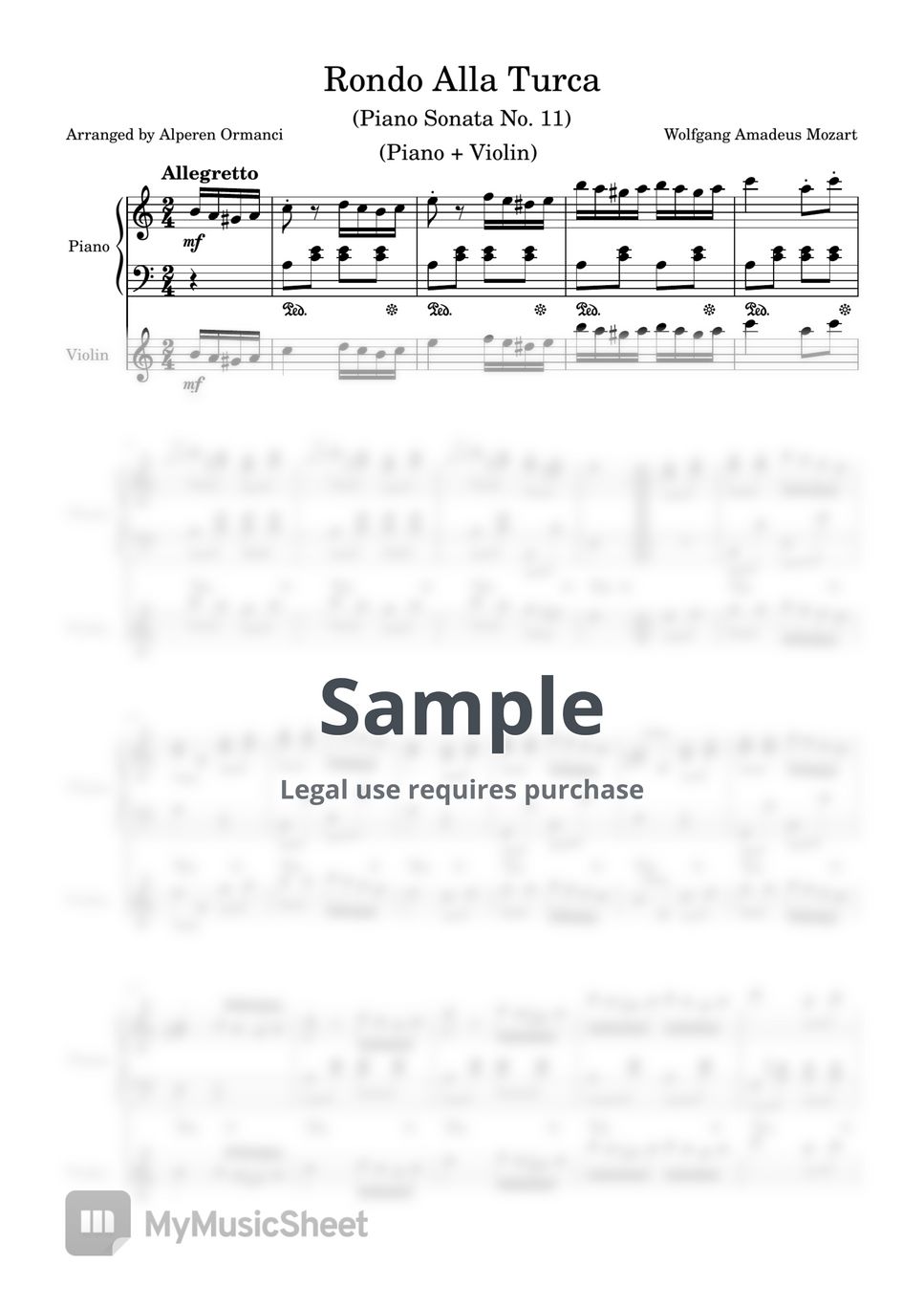 Wolfgang Amadeus Mozart - Rondo Alla Turca - (Türk Marşı) - (Turkish ...