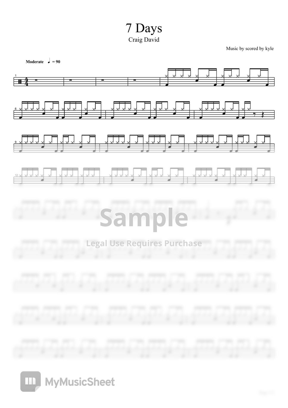 Craig David - 7 Days Nota by kyle yeung