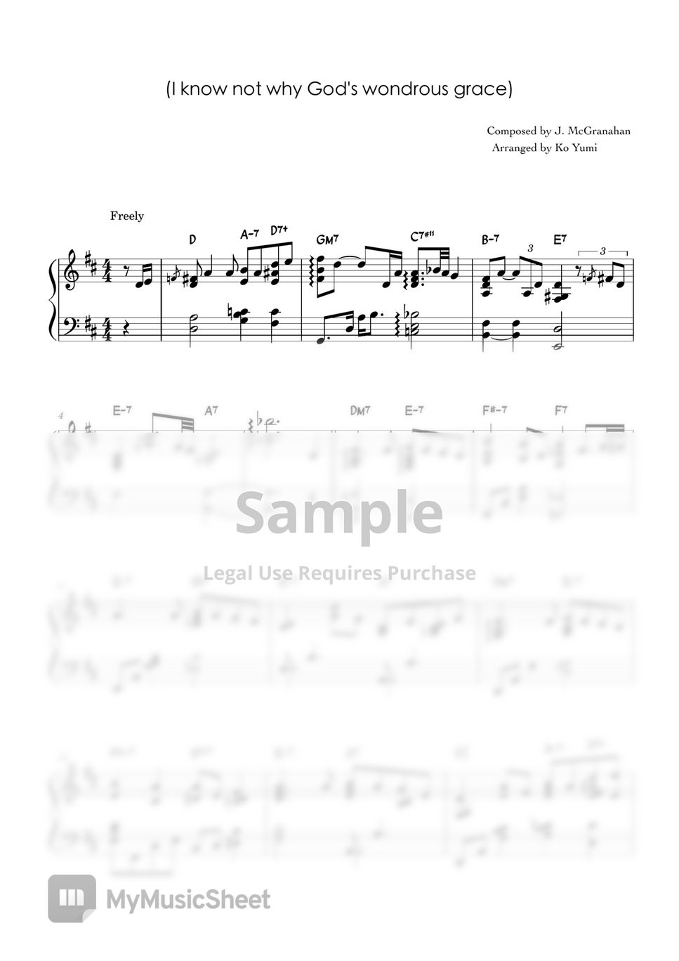 J.McGranahan - I know not why God's Wondrous grace (Jazz Ver.) Sheets ...