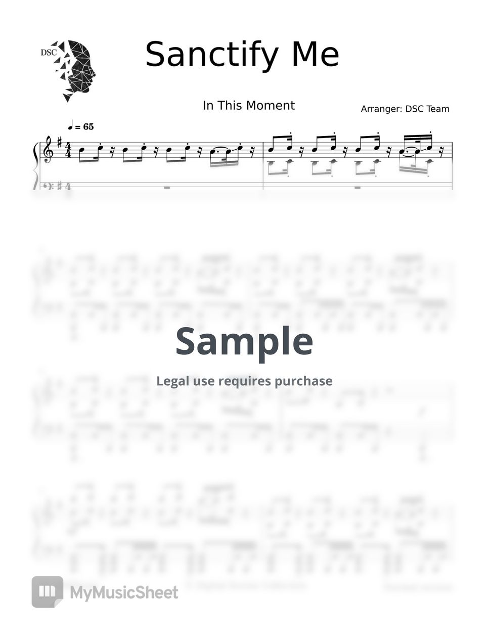 In This Moment - SANCTIFY ME Lembar Musik by Digital Scores Collection