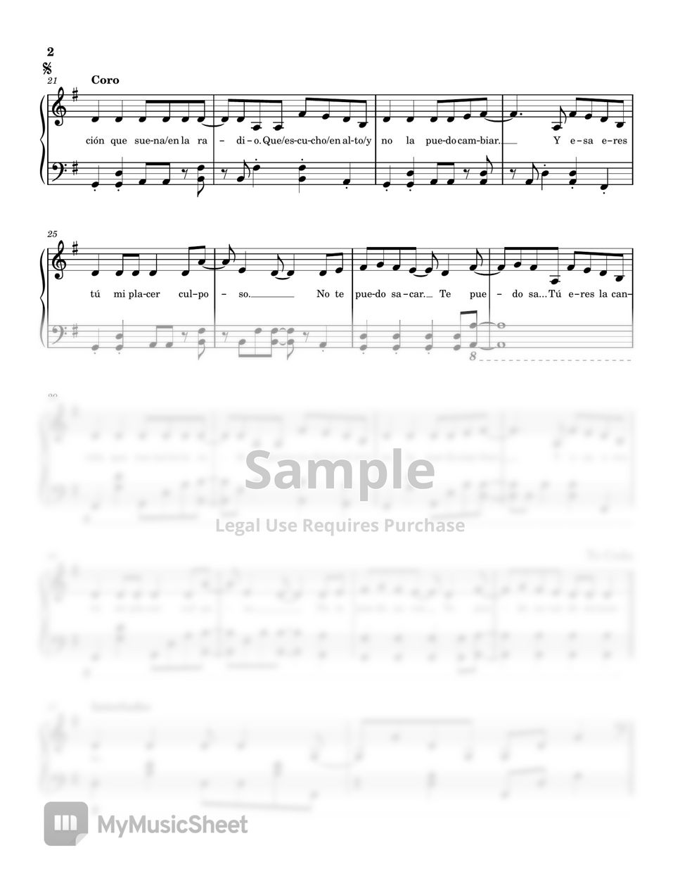 CD9 - Placer Culposo Sheet Music by Pianotato