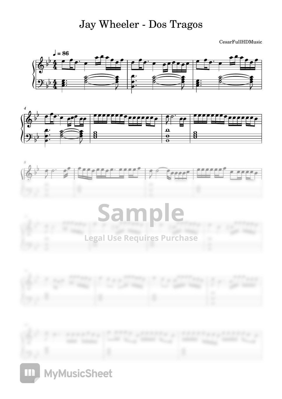 Jay Wheeler - Dos Tragos Sheet Music