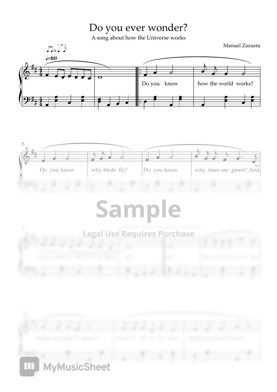 Do you ever wonder? 악보