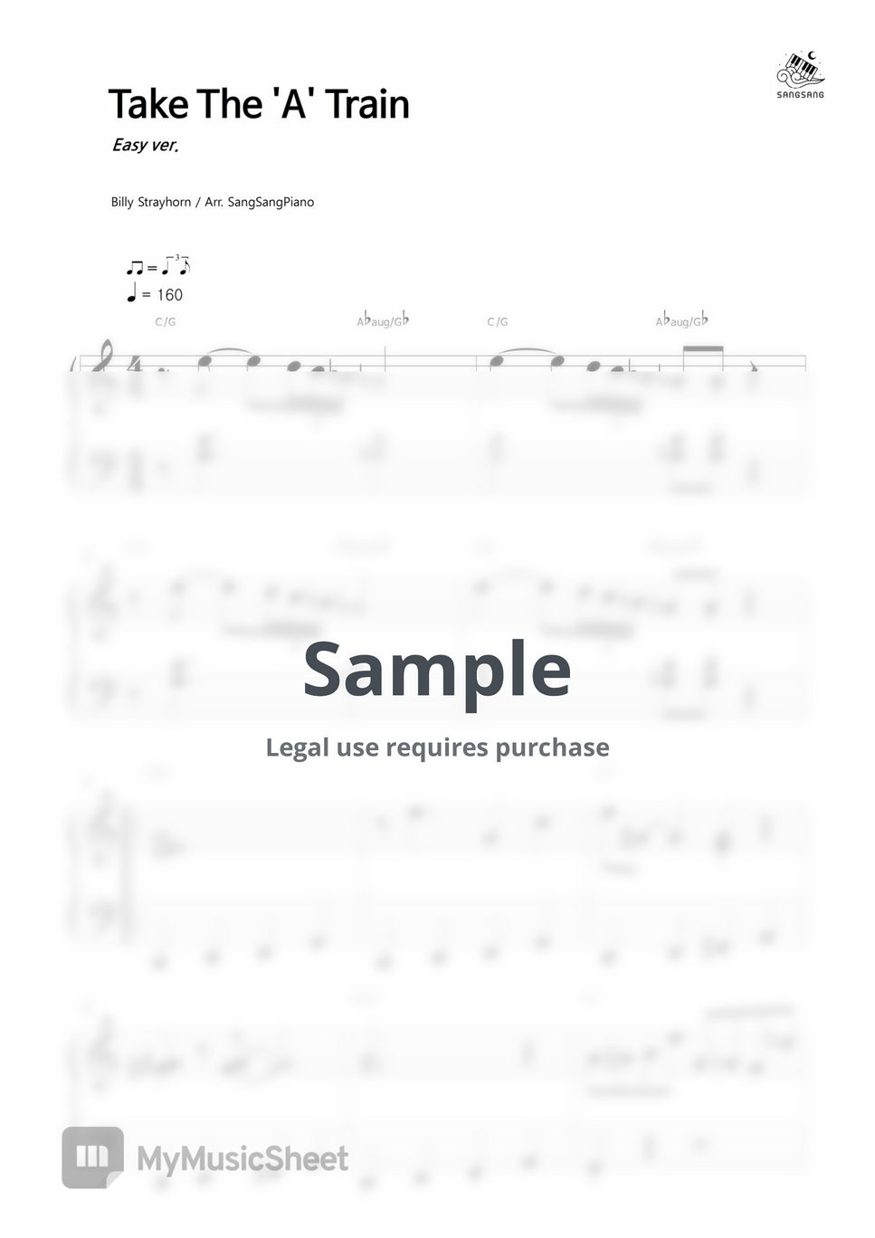 Billy Strayhorn - Take The "A" Train (쉬운재즈ver.) Sheets by 상상피아노