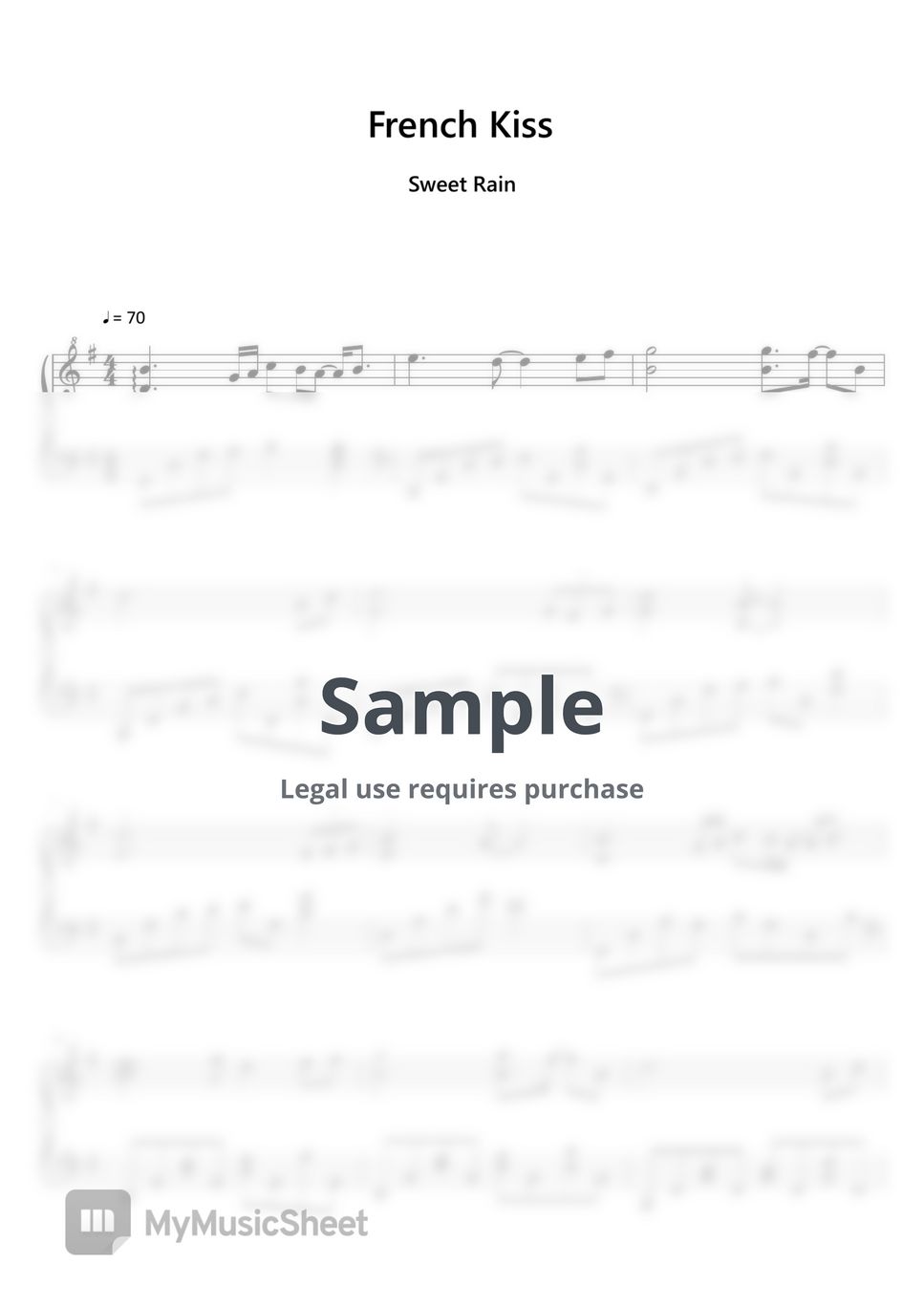 Sweet Rain French Kiss Sheet Music Midi Sheets By Sayu