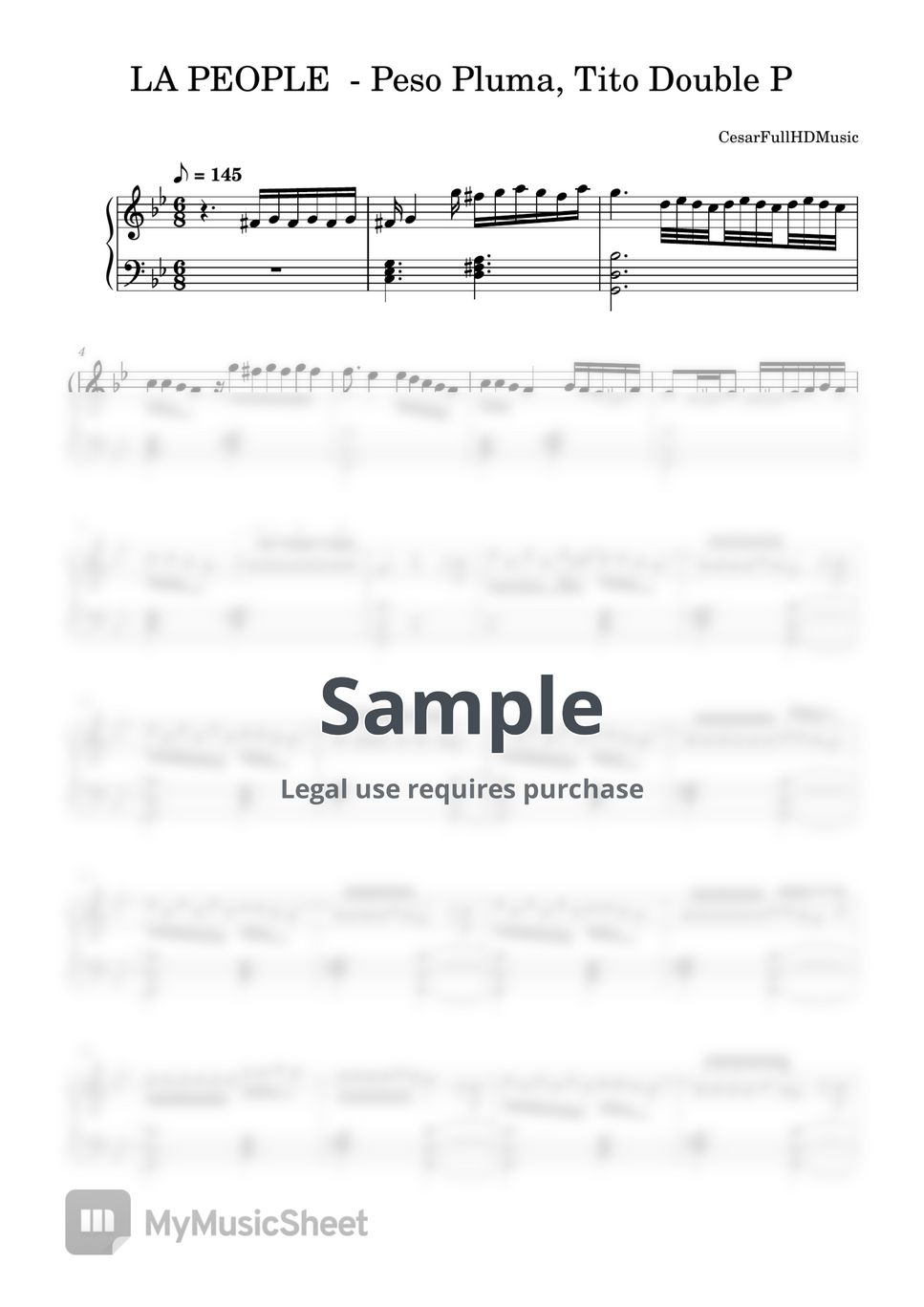 Peso Pluma, Tito Double P - LA PEOPLE 악보