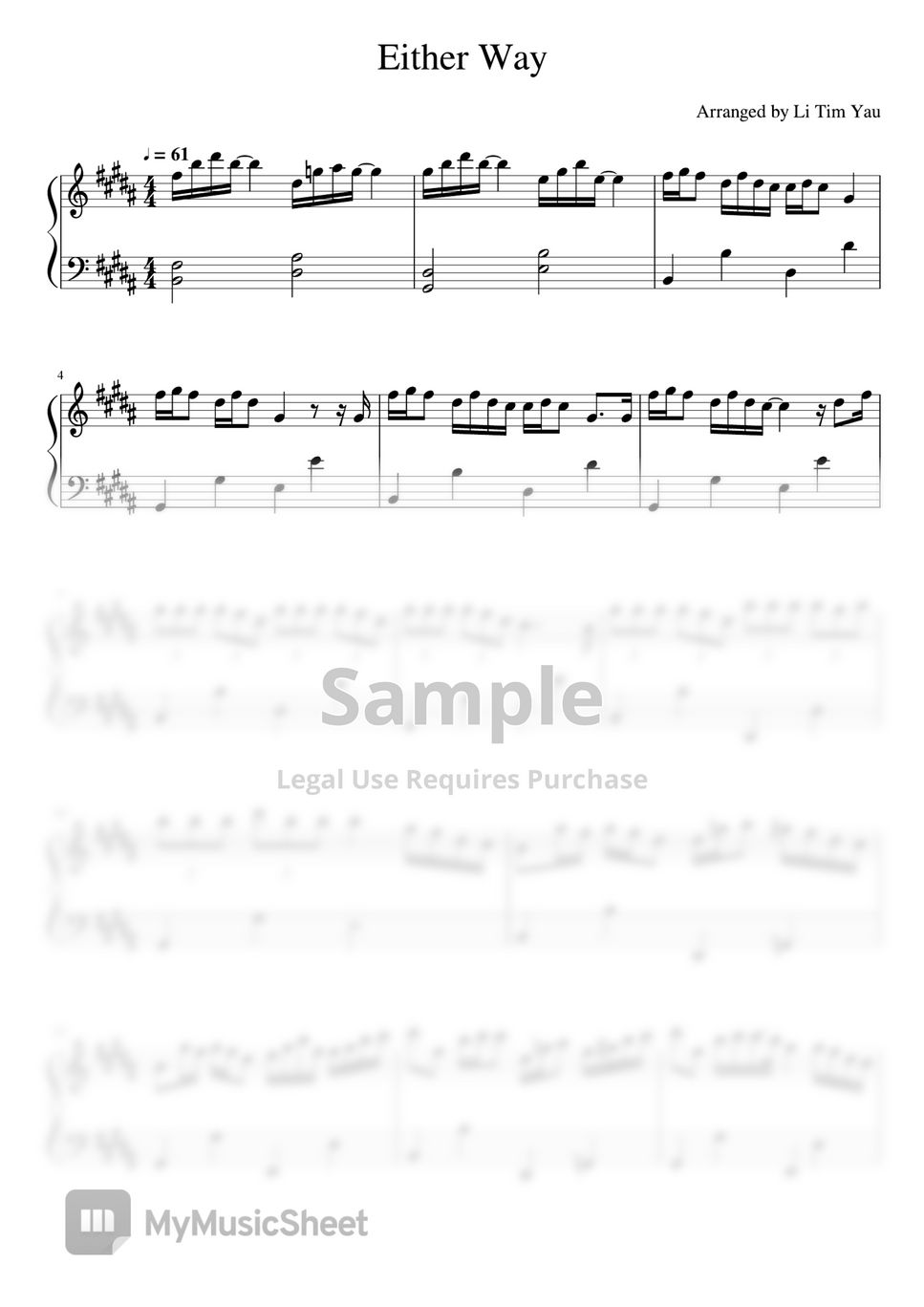 IVE - Either Way (Piano Cover) Sheet Music by Li Tim Yau