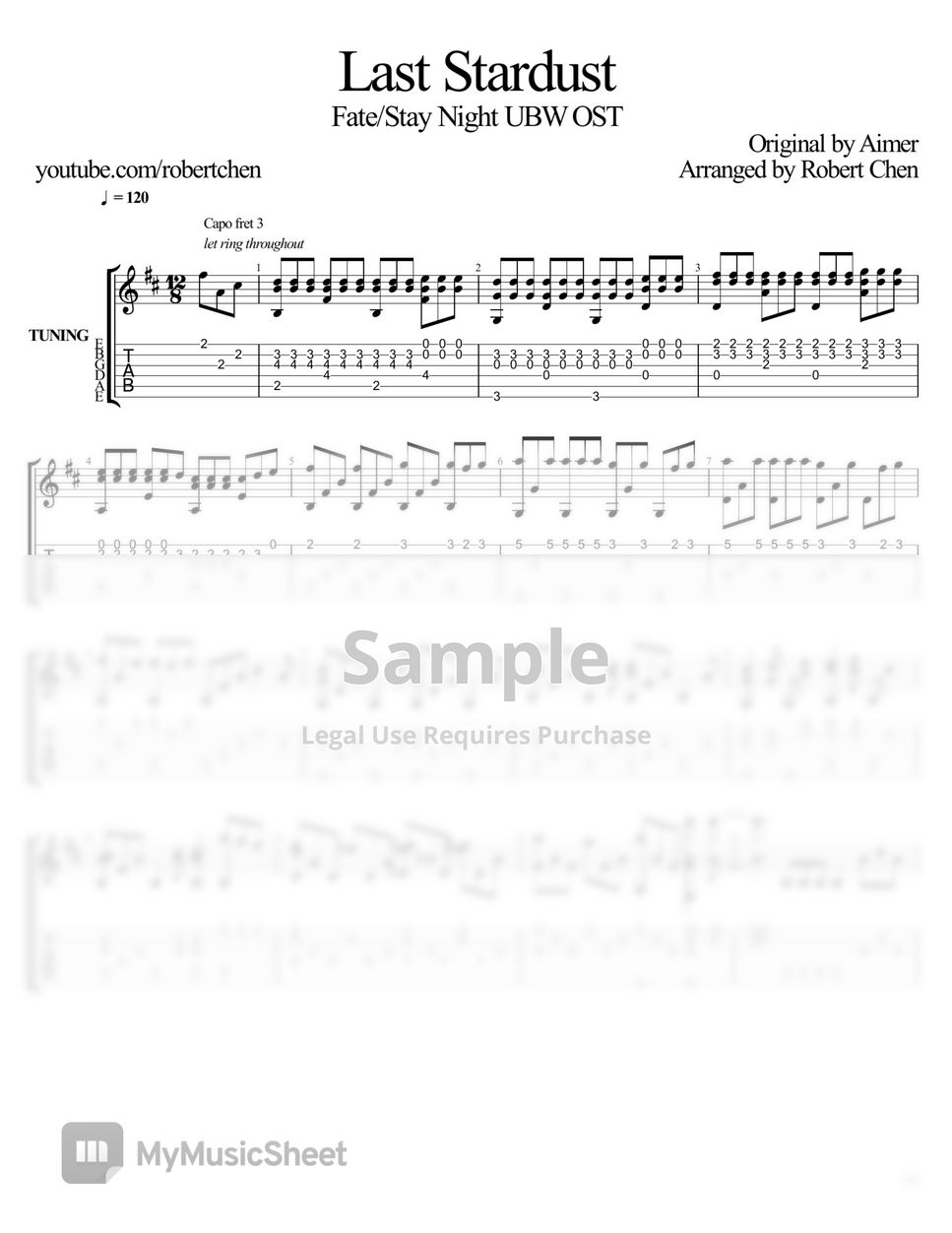 Aimer - Fate/stay night: Unlimited Blade Works OST - "Last Stardust" Hoja by Robert Chen