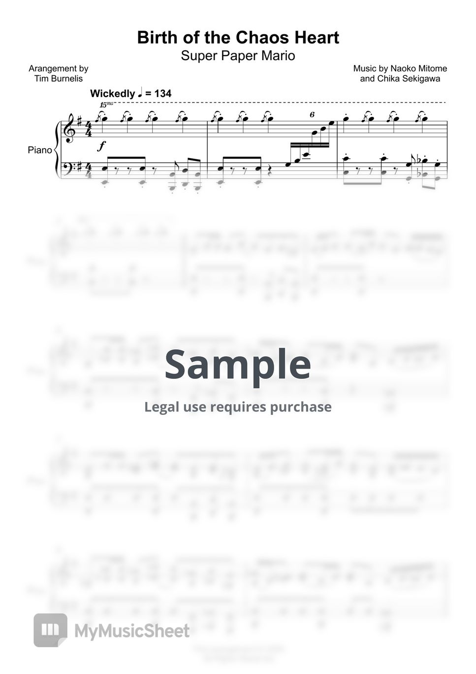 Super Paper Mario - Birth of the Chaos Heart Sheets by Tim Burnelis