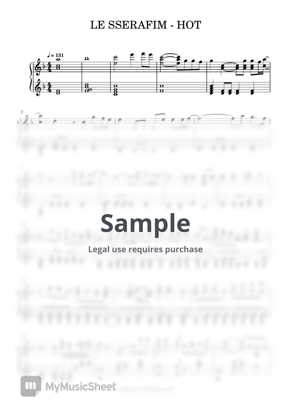 LE SSERAFIM - HOT Sheet Music by PopPianoAI